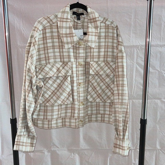 Forever 21 | Jackets & Coats | Plus Size Beige Plaid Shacket | Poshmark